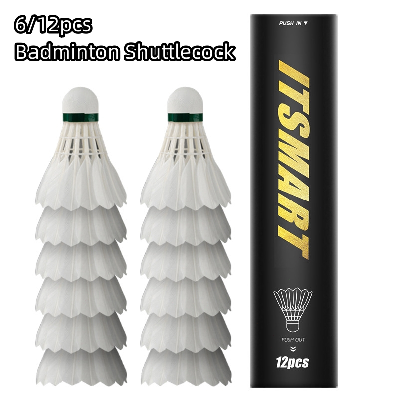 6/12pcs Badminton Shuttlecock Original Feather White Goose Feather ...