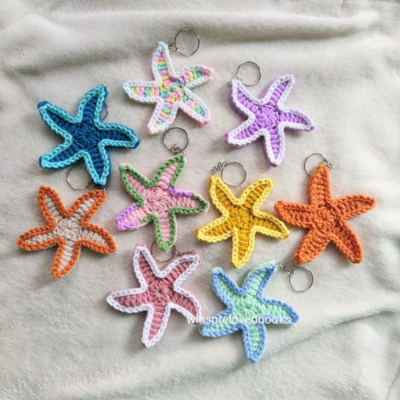 Crochet Starfish Keychain and small keychains | Shopee Philippines