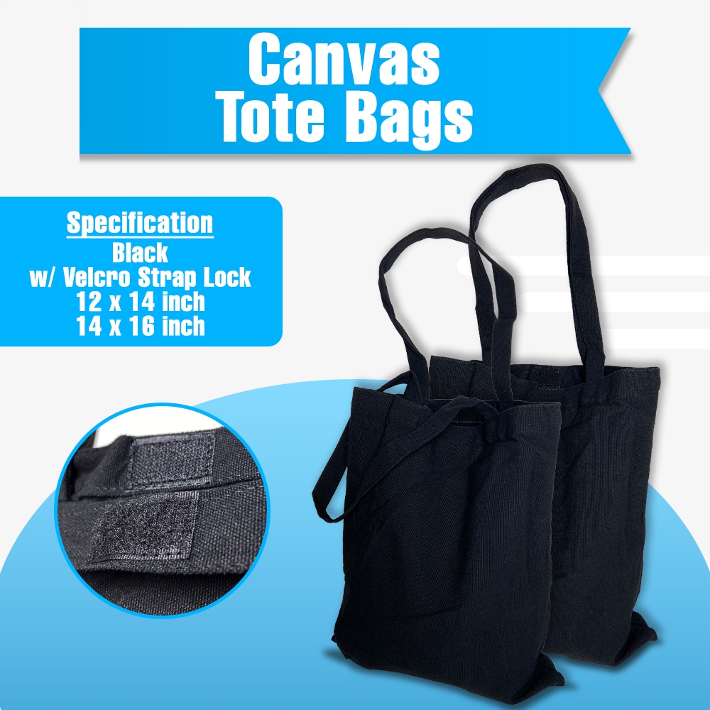 Black Canvas Tote Bag Flat Plain Design Katcha Bag | Shopee Philippines
