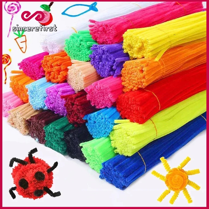 100pcs Fuzzy Wire Chenille Stem Handmade Diy Toys Making Art Material ...