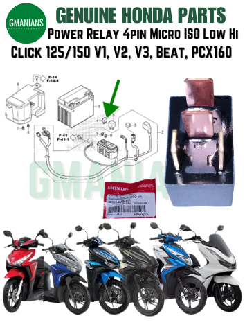 Original Power Relay Click V1, V2, V3/ Beat/ PCX 4 pin Micro ISO Low Hi ...
