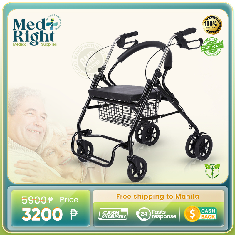 Rollator Walker with/without Footrest Medical Mobility Aid, Adjustable ...