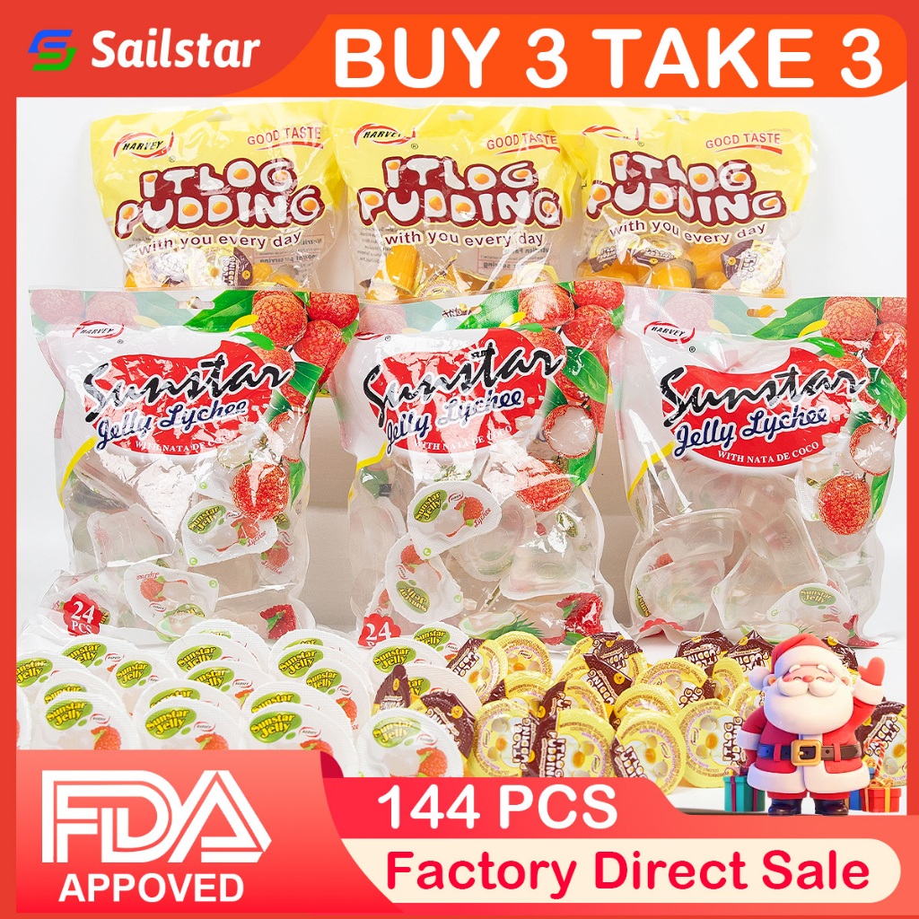 Sailstar 144pcs Jelly Lychee Pudding Itlog Pudding Mixed Flavor Pudding ...