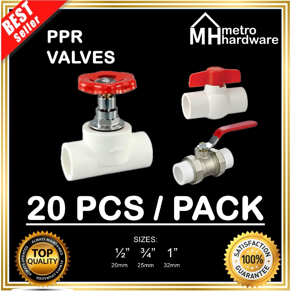 PPR VALVES Ball Valve, Gate Vale, Union Valve 1/2 (20mm), 3/4 (25mm), 1 ...