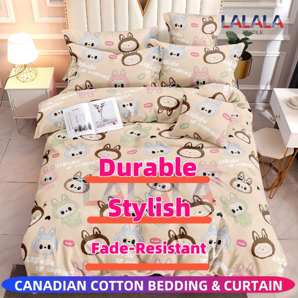 LABUBU 3in1 BEDSHEET Canadian Cotton Full Garterized Bedding Set My ...