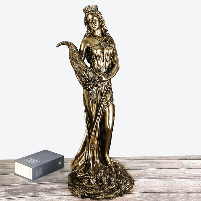 Office Ancient Greek Roman Goddess of Fortune decor Blindfolded buena ...