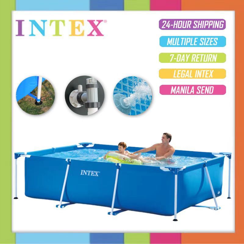 INTEX 4 Sizes Steel Pro Frame Pool Set Adult Family Kids Large Outdoor ...