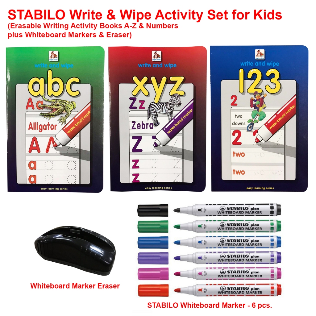 STABILO Write & Wipe Activity Set for Kids (Includes 3 Erasable ...