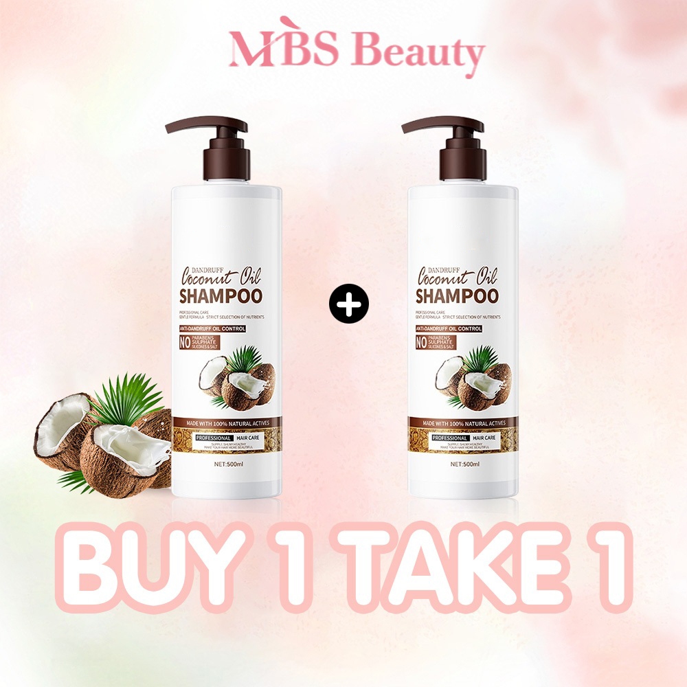 [BUY 1 TAKE 1]Coconut Oil Moisturizing Hair Care Dandruff Shampoo Refreshing Oil Control 500ml ...