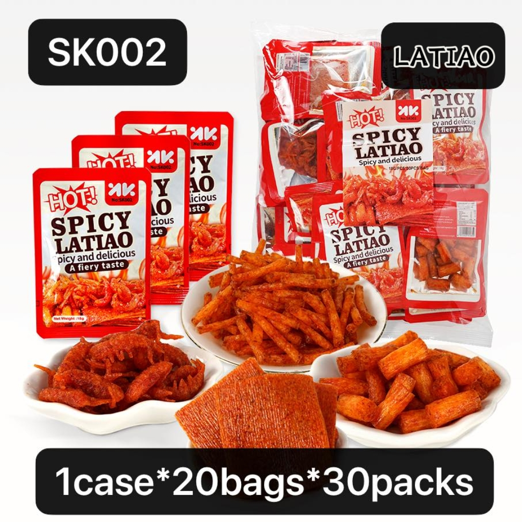 30pcs 4 in 1 Latiao Snack Spicy Strips 18G SUGAR CRASH | Shopee Philippines
