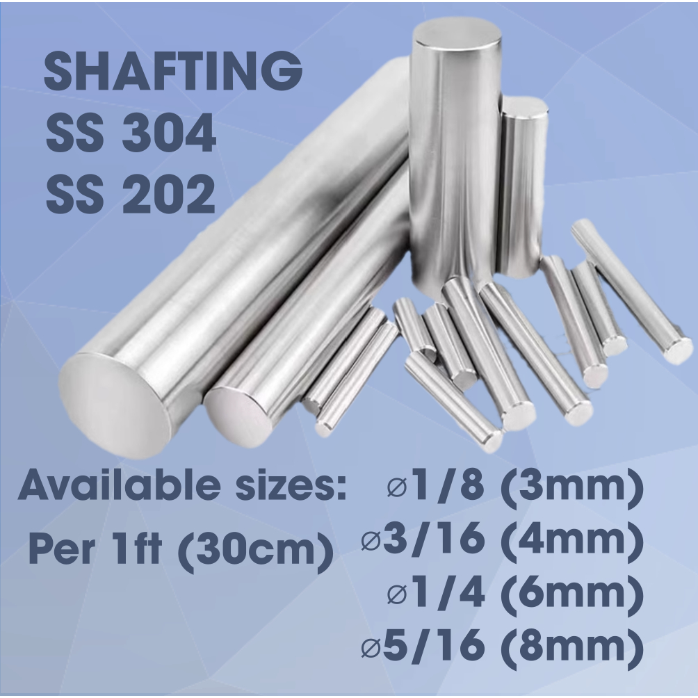 30cm or 1ft long (3mm to 8mm) STAINLESS SHAFTING/ SOLID ROUND BAR ss202 ...