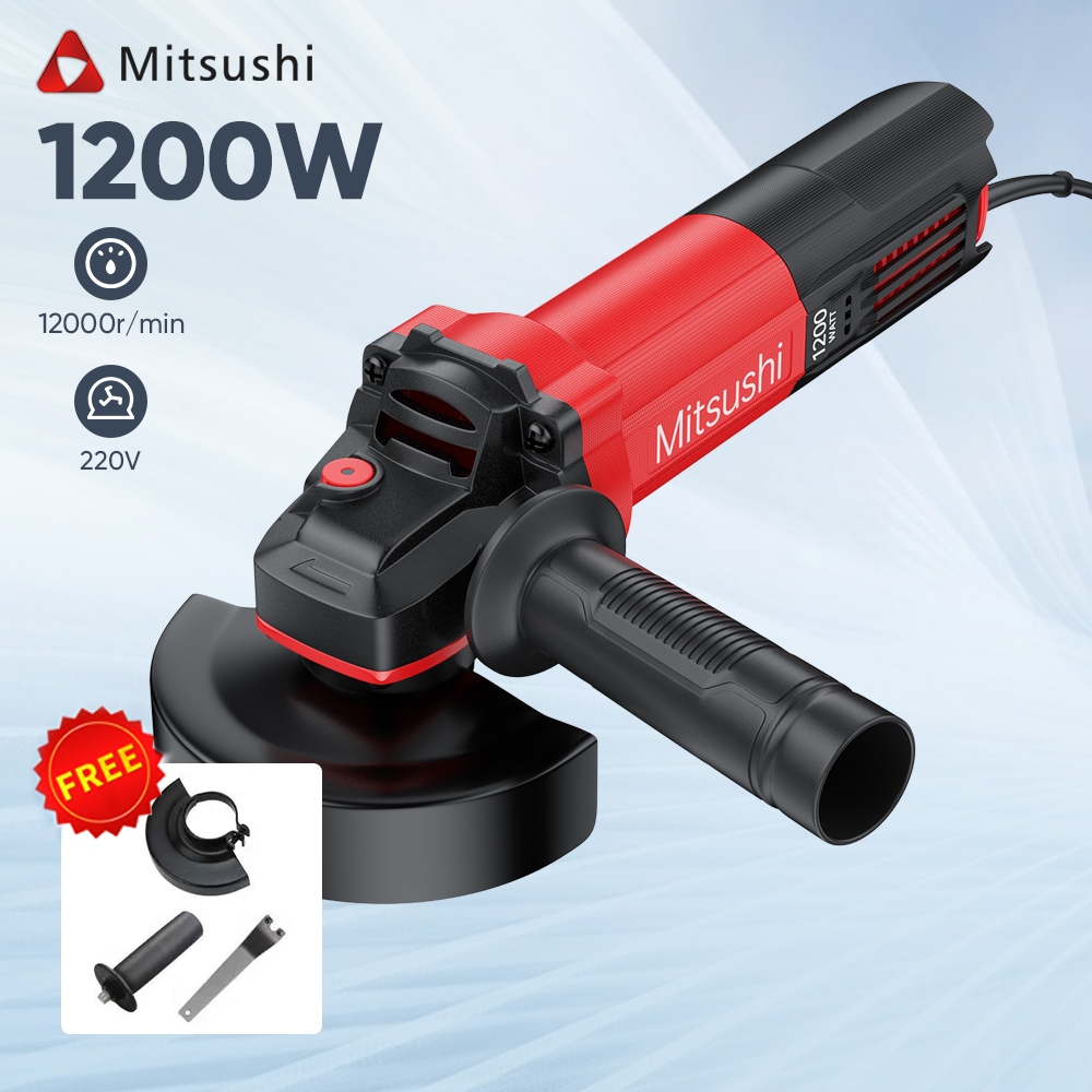 Mitsushi XH-81003S 1200W220V Powerful Industrial Angle Grinder Steel Grinding Disc | Shopee ...
