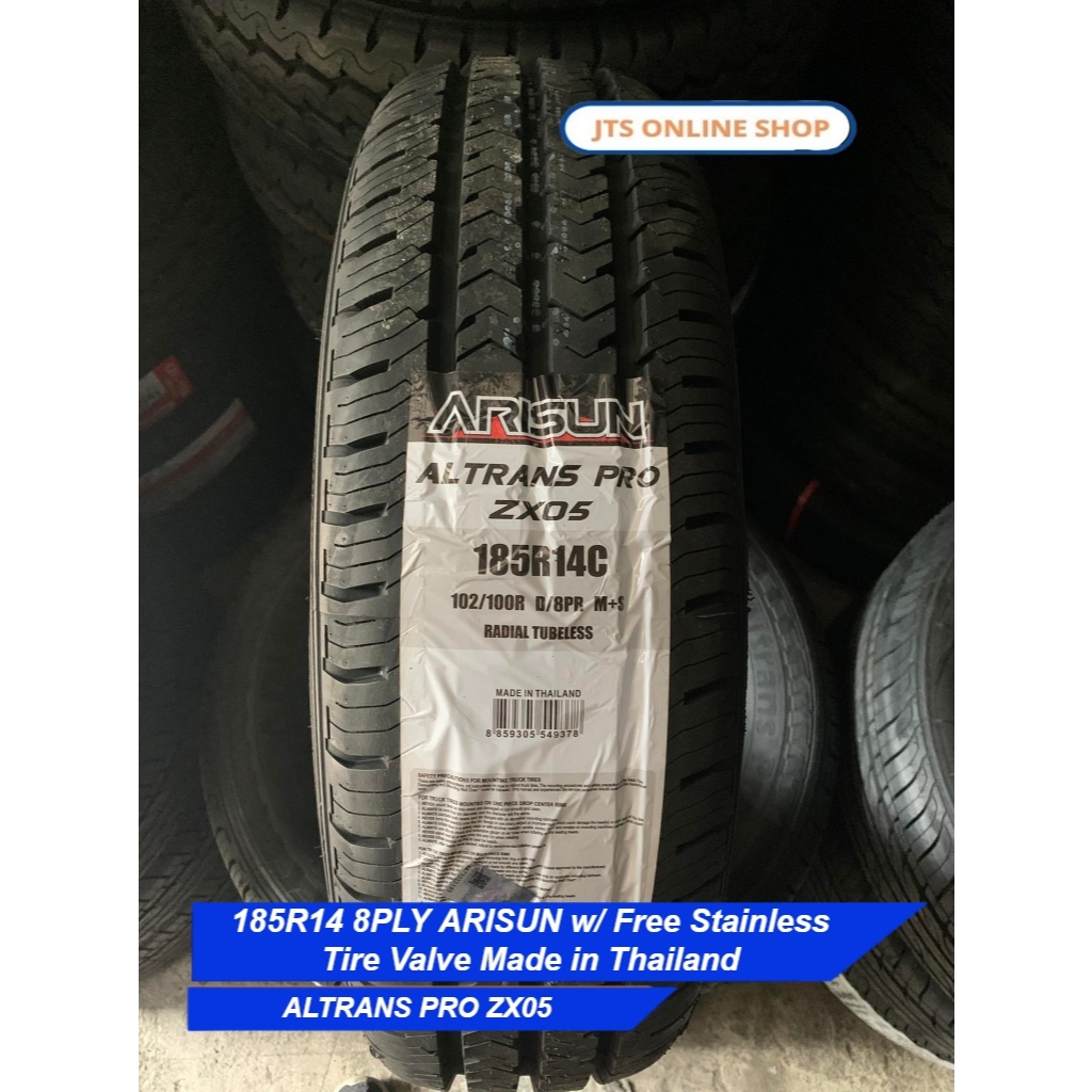 185R14 8PLY ARISUN w/ Free Stainless Tire Valve Made in Thailand | Shopee Philippines