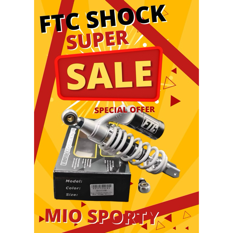 FTC REAR SHOCK MIO / BEAT / FINO / MIO I 125 300mm | Shopee Philippines