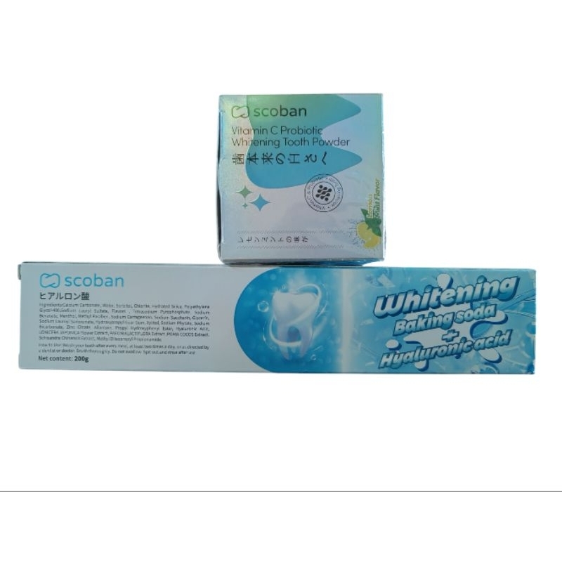 Scoban Whitening toothpaste and tooth powder | Shopee Philippines