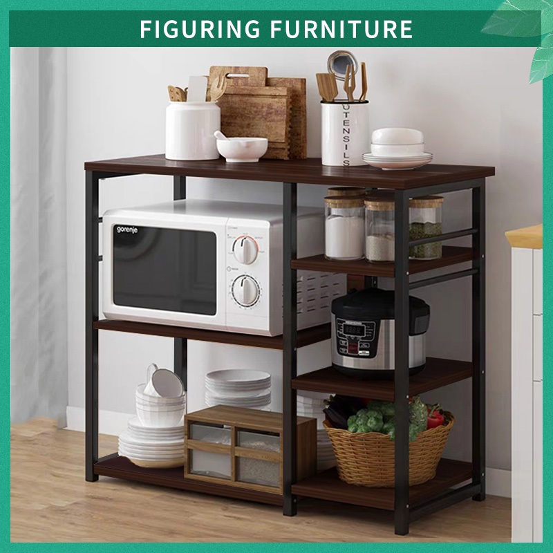 Multi-Functional Kitchen Storage Rack, 3-Tier Microwave Stand, Simple ...