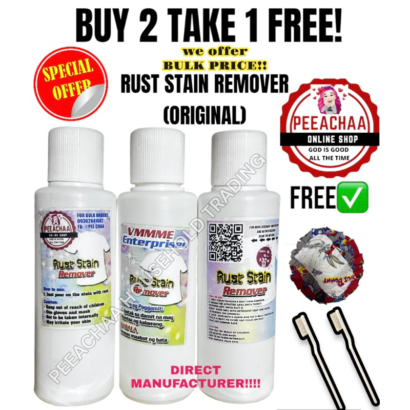 NEW STOCKS BUY 2 get 1 FREE ORIGINAL RUST STAIN REMIVER PANG TANGGAL NG ...