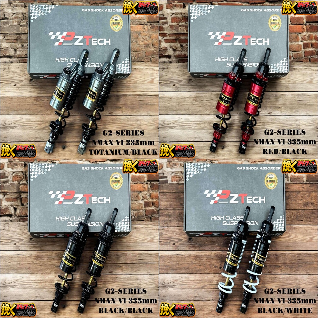 PZ TECH Rear Shock With Tank Fully Adjustable For Aerox v1 v2 / Nmax v1 ...