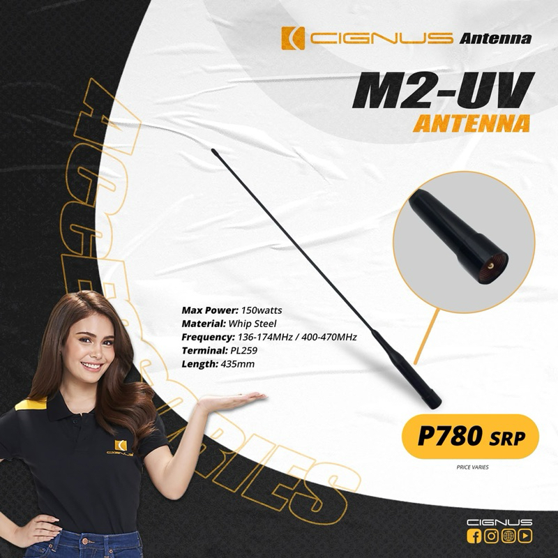 CIGNUS M2UV Antenna for Mobile Base Radio Whip Antenna for Base ...