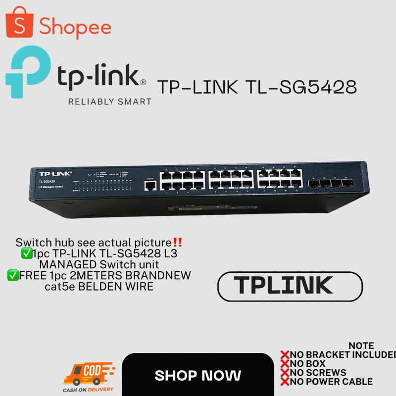 TP-LINK TL-SG5428 Switch hub 24port + 4port | Shopee Philippines