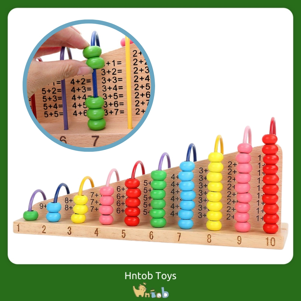 Hntob Wooden Double Side Calculation Shelf Early Education Toy Math ...