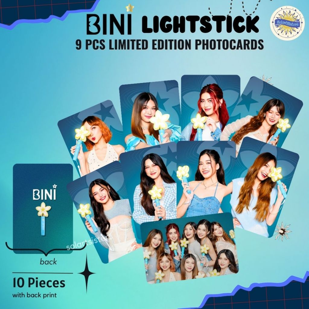 10 pcs Lightstick BINI photocard OT8 unofficial Modess Jollibee ...