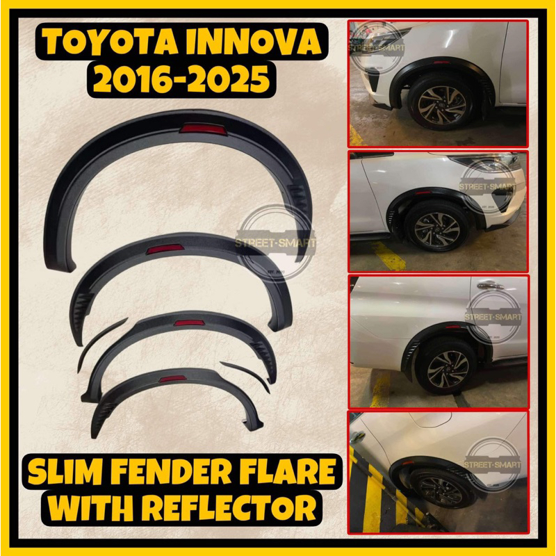 TOYOTA INNOVA 2016-2025 SLIM FENDER FLARE WITH REFLECTOR | Shopee ...