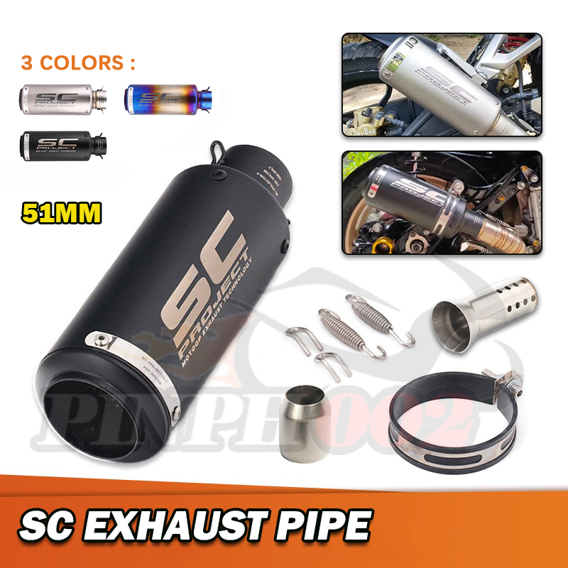 SC project Exhaust Muffler Tailpipe Tip Stainless For 38MM exhaust pipe ...