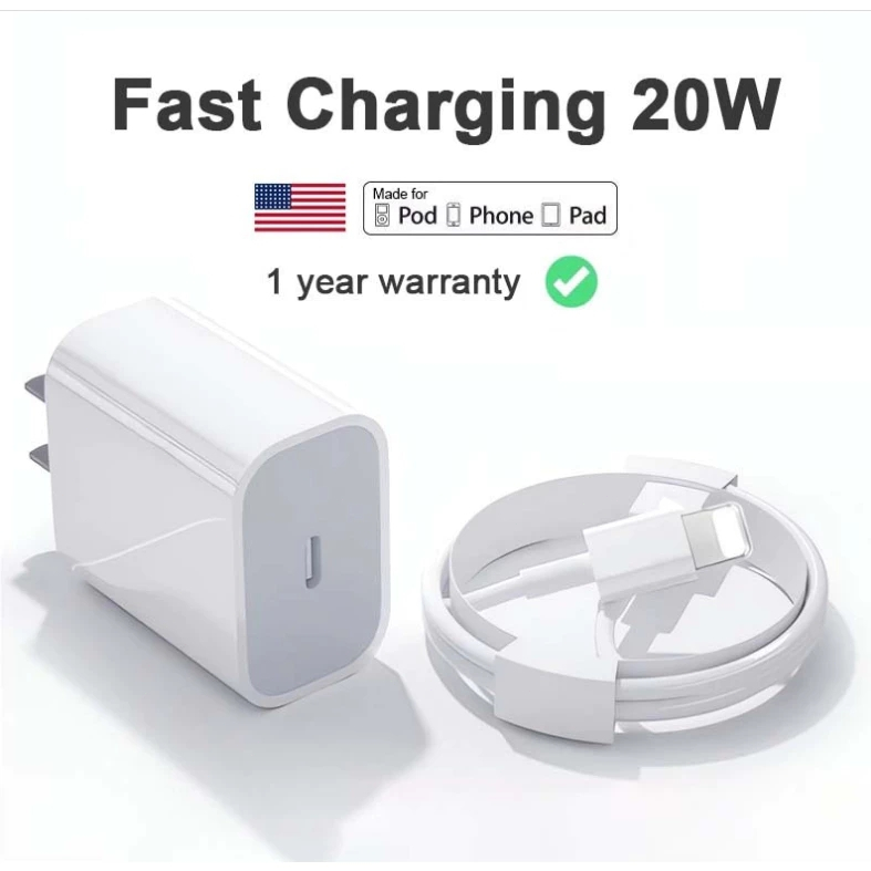 20W FAST Charger Power Adapter USB-C to IOS Cable Fast Charger for ...