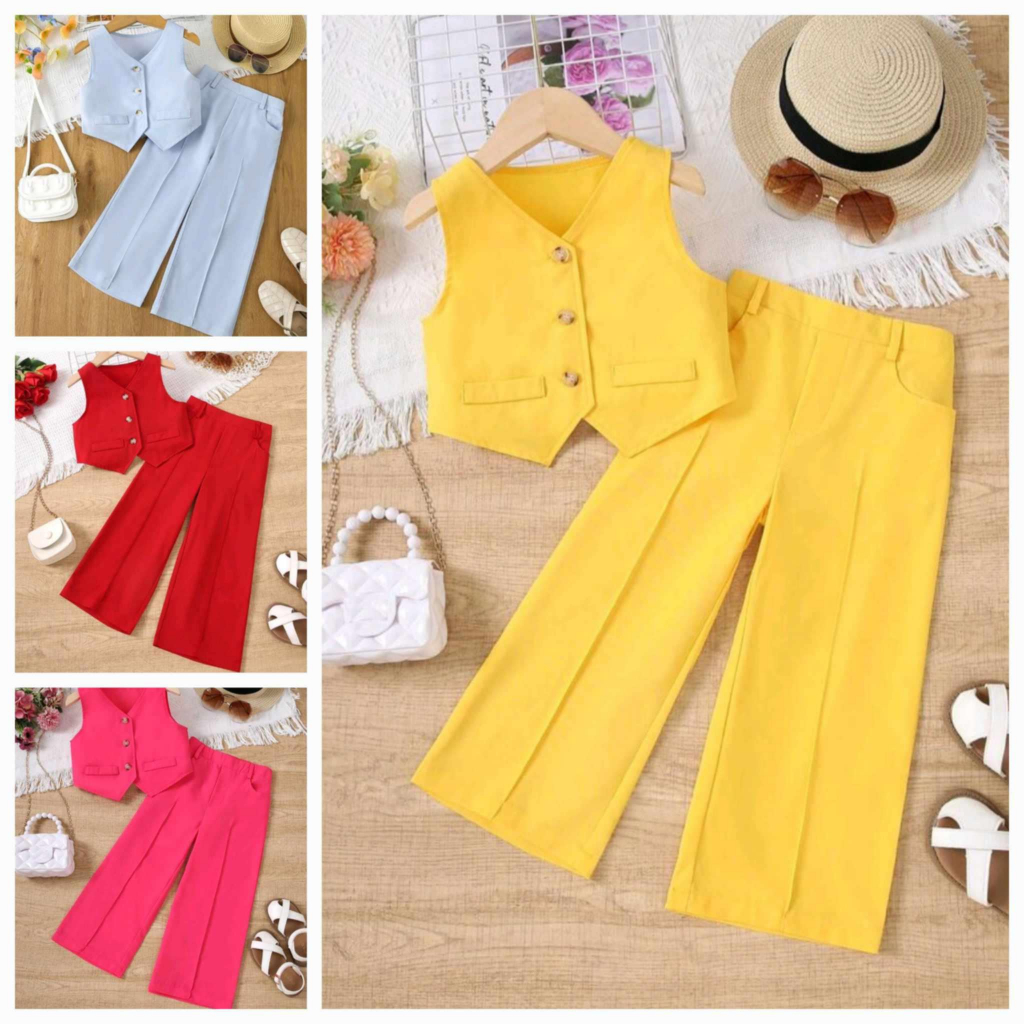 sonya Best Seller Casual Sleeveless Vest and Pants for Girl Teen-ager ...