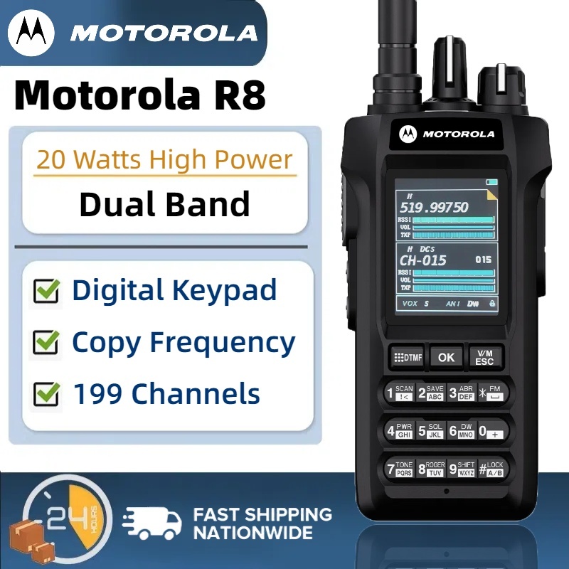 Motorola R8 Handheld Walkie Talkie 20W Two Way Radio Long Range 20KM ...