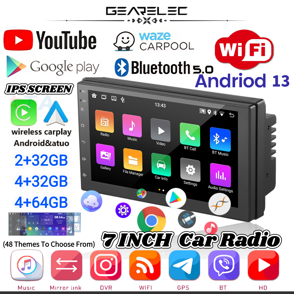 GEARELEC 7 Inch Android Head Unit Touch Screen Car Stereo With ...
