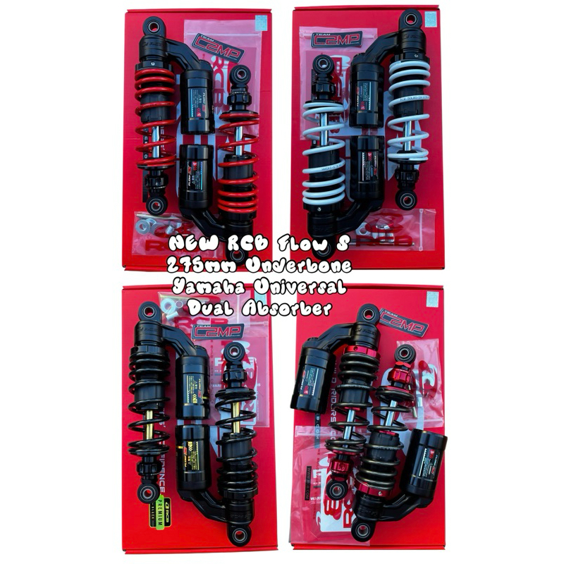 RCB Flow S 275mm FOR Yamaha Sight Vega Force Crypton Z X1 Dual Absorber BAWAL SA NMAX AEROX ...