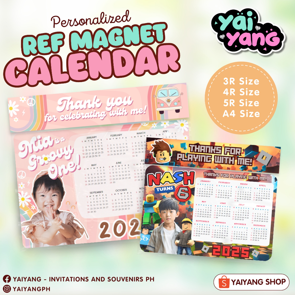 PERSONALIZED REF MAGNET CALENDAR | Shopee Philippines