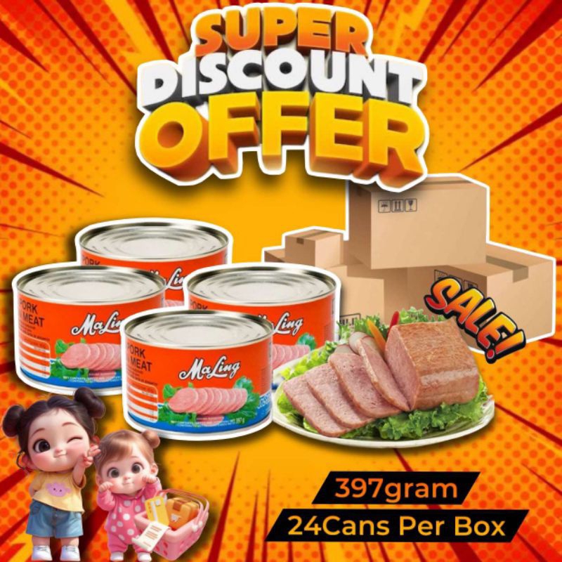 MALING HK LUNCHEON MEAT 397 grams per box(24 cans inner) | Shopee ...
