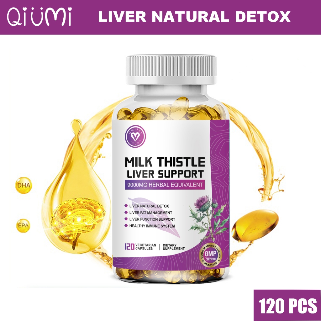 QIUMI Milk Thistle Capsule Support Liver Health Silymarin Capsules ...