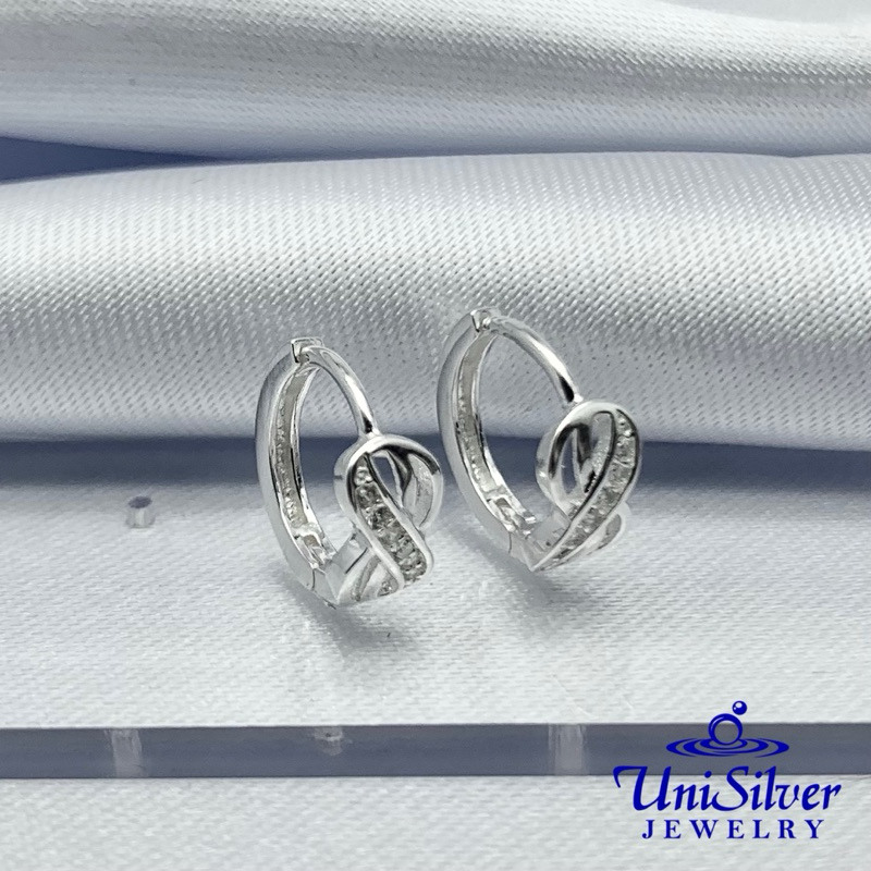 Unisilver 925 Sterling Silver 12MM Infinity Huggie Earring (ES428-2001 ...