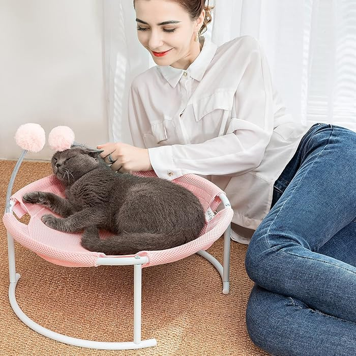 Elevated Cat Hammock Bed Breathable Mesh Raised Cat Swing Bed ...