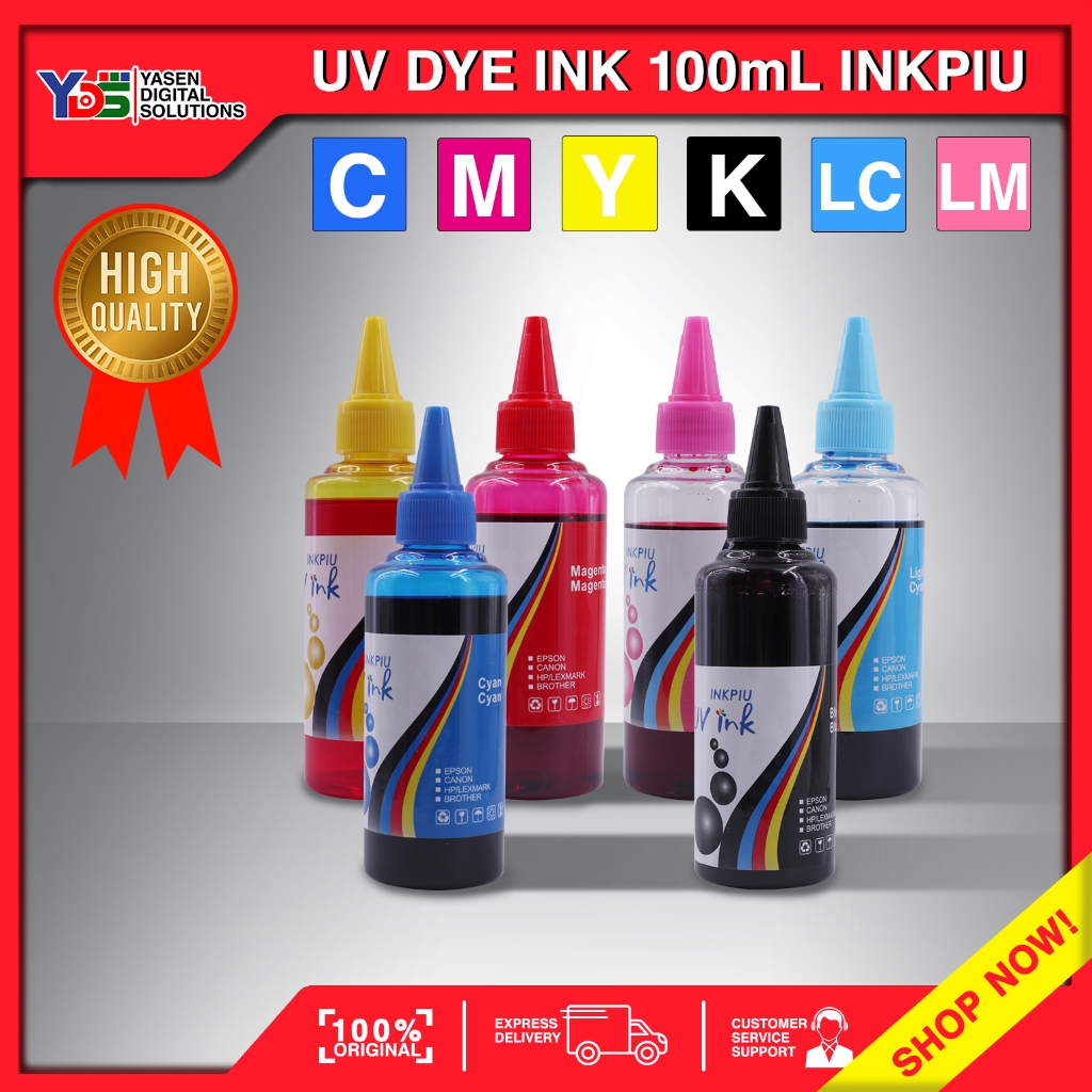 INKPIU UV Dye Ink 100ml | Universal Refill Dye Ink for Epson HP Canon ...