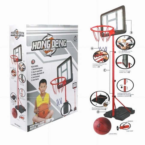 Indoor Outdoor Adjustable Basketball Ring with Board and Stand Hoop for ...