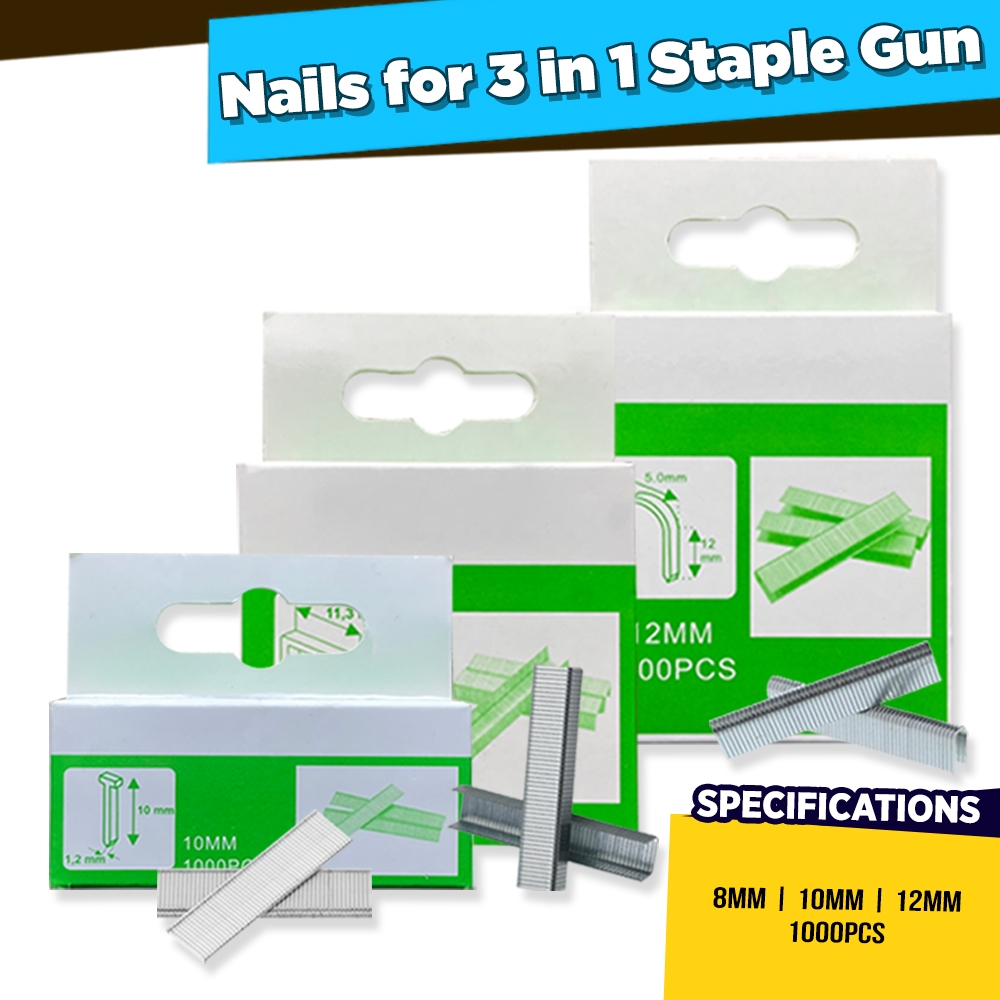 Nails For 3 IN 1 Staple Gun U-Type | N-Type | T-Type Nails (1000pcs ...