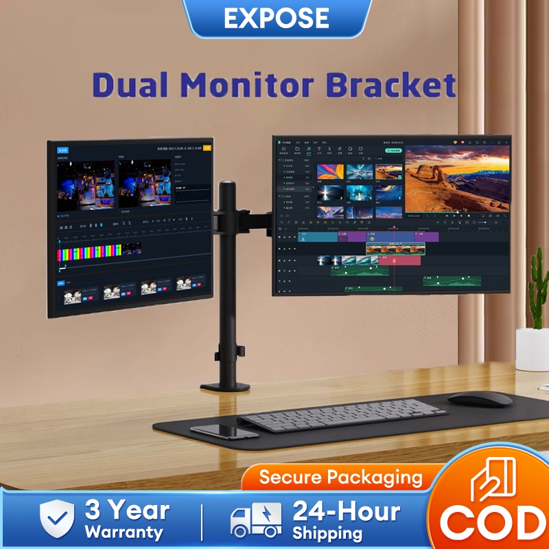 EXPOSE Dual Monitor Mount Computer Desk Mount Adjustable Monitor ...