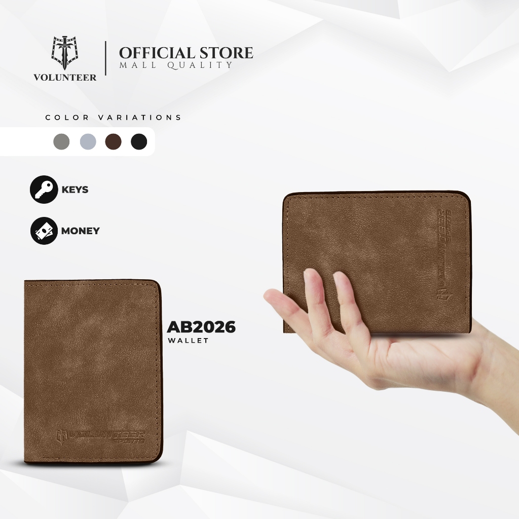 VOLUNTEER SUEDE Leathe Wallet For Men Slim Short Credit Card Holder ...