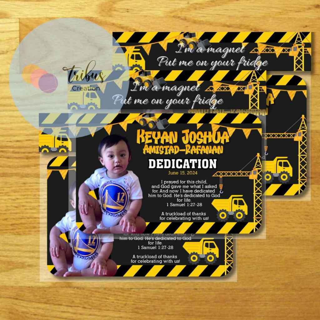 Construction Theme Ref Magner Souvenir (Baptismal, Christening ...