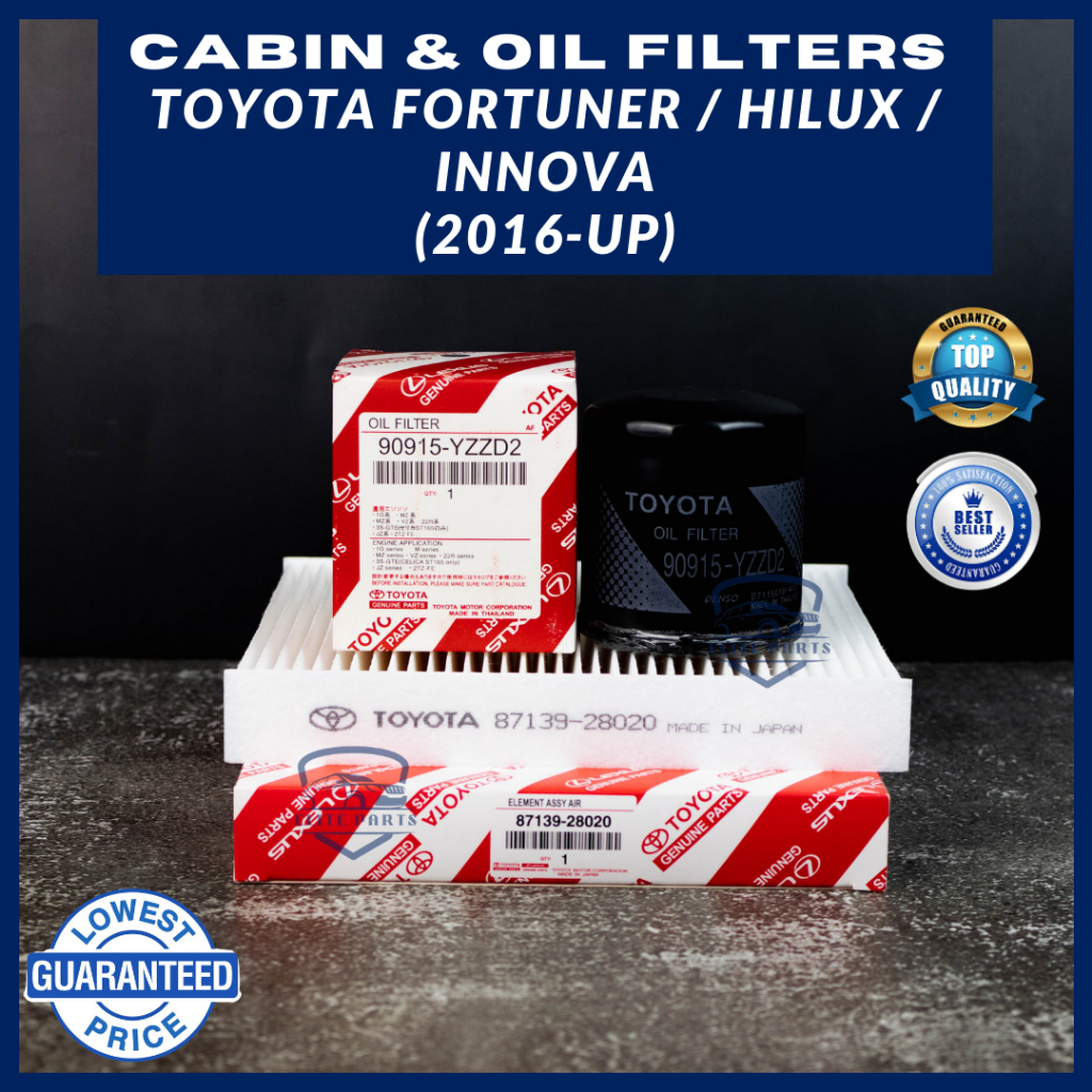 FILTERS SET! Cabin & Oil Filters For TOYOTA FORTUNER / HILUX / INNOVA ...