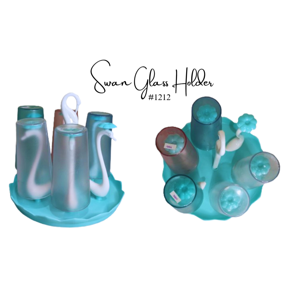 Plastic Swan Glass Holder for 6 Glasses/Cups/Tumbler BASO Organizer ...