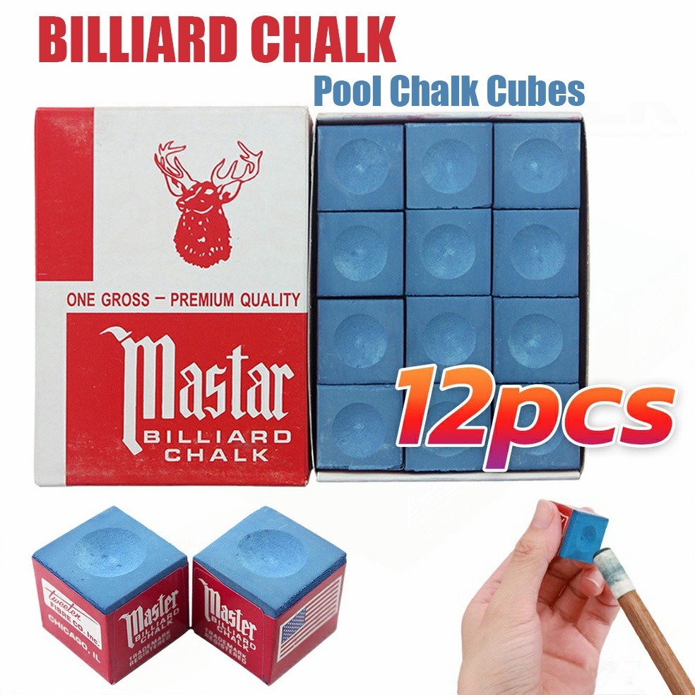 12Pcs Billiard Chalk Original Pool Cue Chalk Snooker Billiard Chalks ...