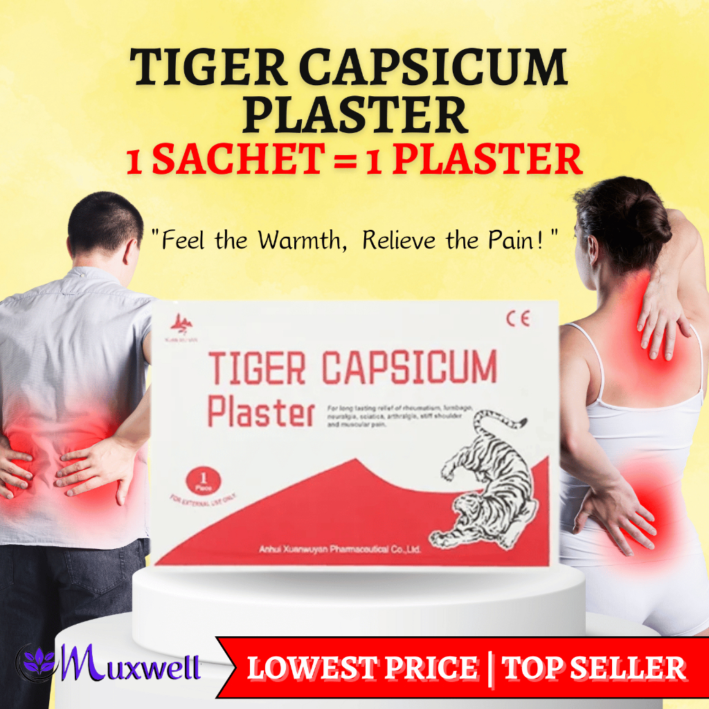 Tiger Capsicum Plaster l Natural Pain Relief l Improved Circulation l 1 ...