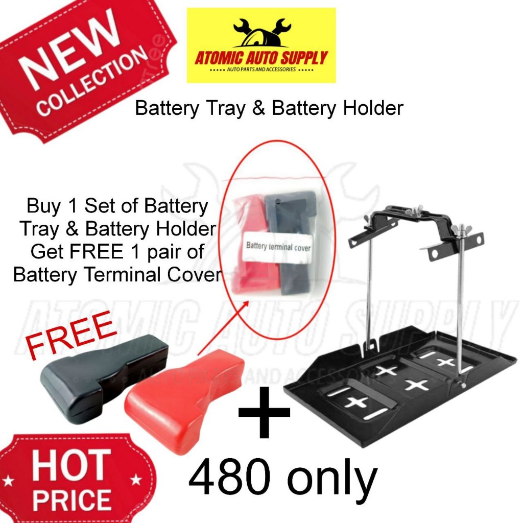 HEAVY DUTY UNIVERSAL BATTERY TRAY METAL W/ ADJUSTABLE CAR STORAGE ...