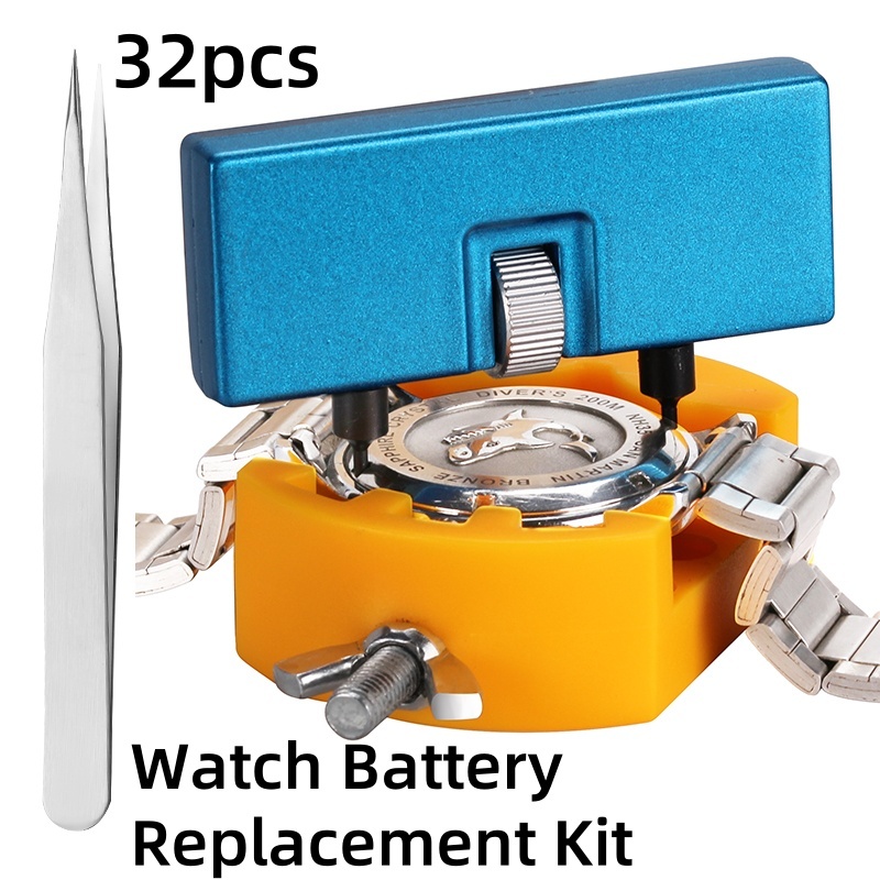 32Piece/SET Watch Battery Replacement Kit Watch Repair Screwdriver ...